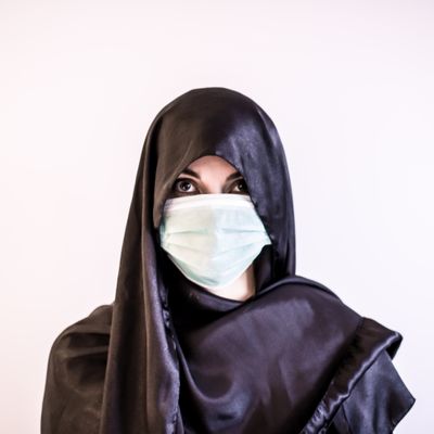 Arabic Woman Wearing Face Mask Stock Photo (Edit Now) 1680917956