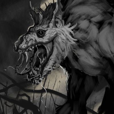 Digital Painting Hissing Vampire Creature Glowing Stock Illustration ...