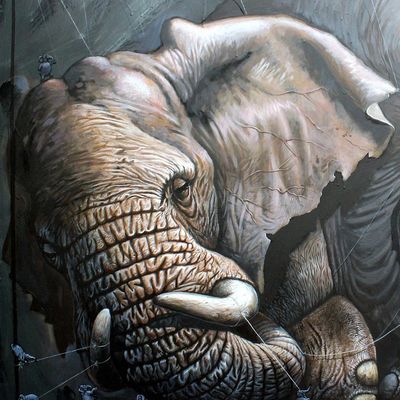 Wildebeest Monster Gnu Two Heads Fantasy Stockillustration 1284590596