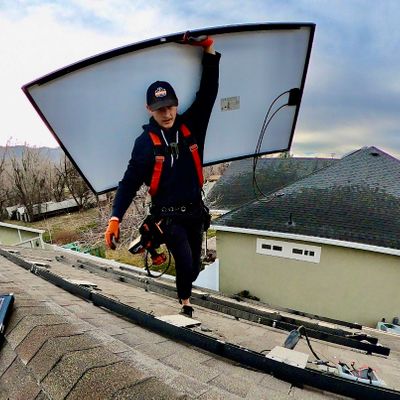 Residential Solar Installation Black Solar Panels Stock Photo (Edit Now ...