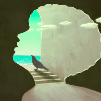 Surreal Scene Sad Depression Human Emotion Stock Illustration 1555466267