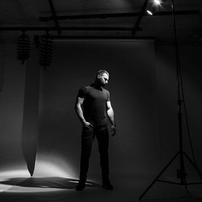 Close Female Hand Holds Levitating Template Stock Photo (Edit Now ...