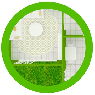 3d Interior Rendering Rectangular Furnished Home Stock Illustration ...