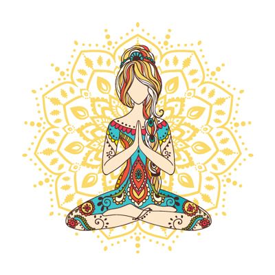 Color Girl Yoga Pose Meditation Vector Stock Vector (Royalty Free ...