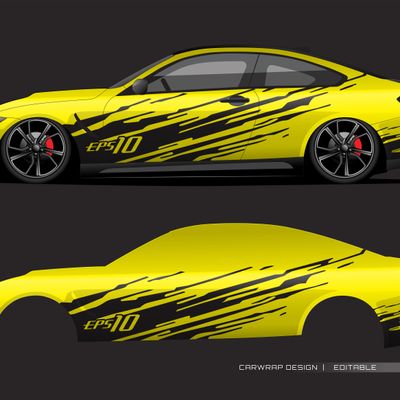 Car Side Sticker Design Vehicle Vector Stock Vector (Royalty Free ...