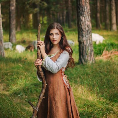 Beautiful Warrior Girl Sword Armor Model Stock Photo 714611218 ...