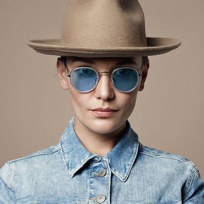 Womans Profile Trendy Grey Hair Background Stock Photo (Edit Now) 370659056