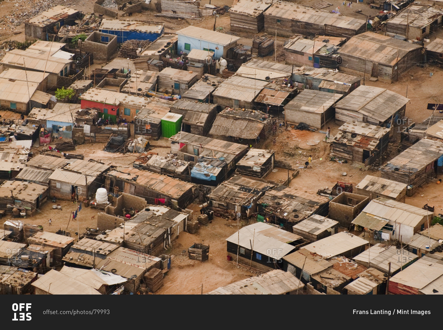 Slum on outskirts of Accra, Ghana stock photo - OFFSET