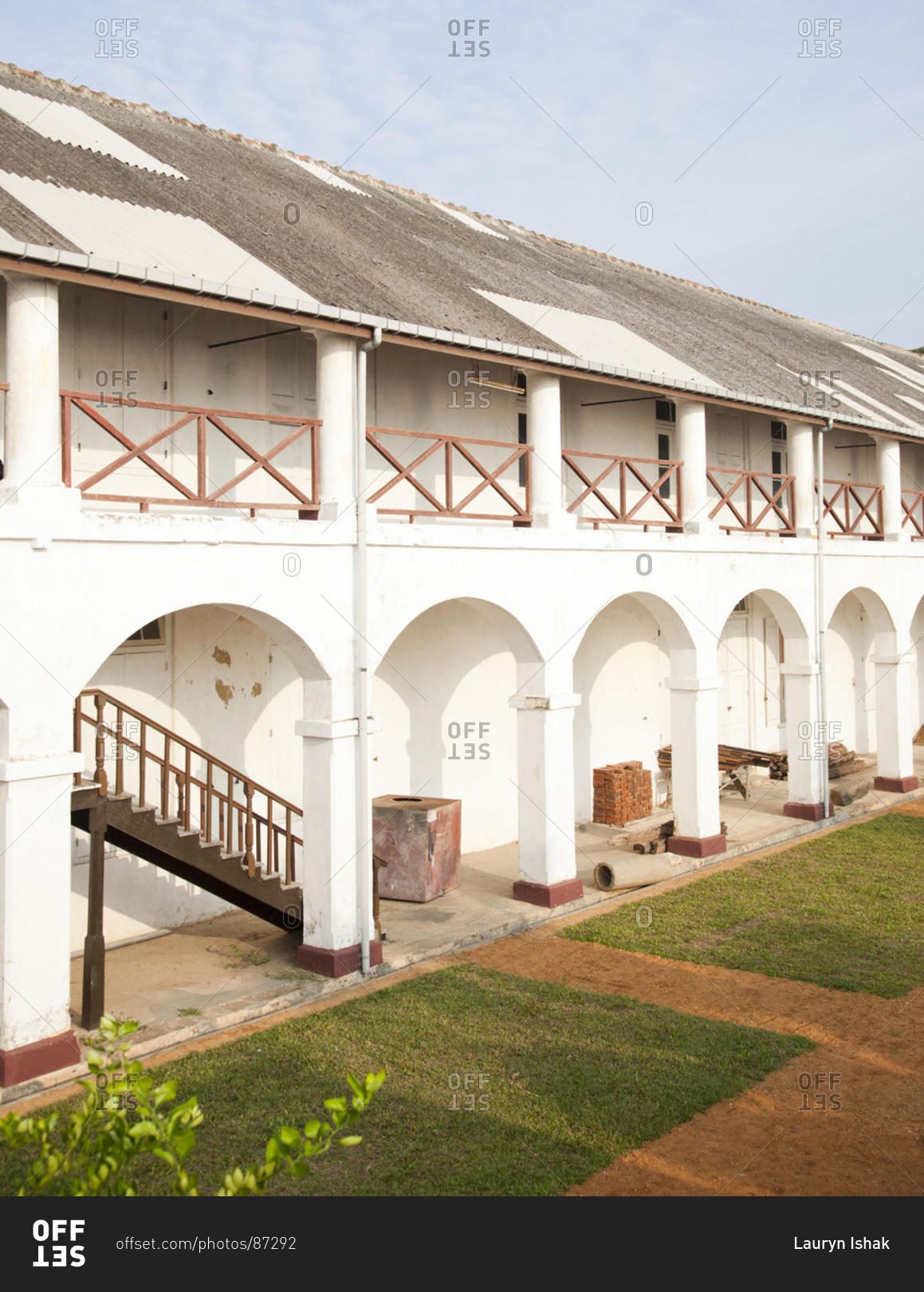 Exterior of an old Dutch building being restored, Galle, Sri Lanka ...