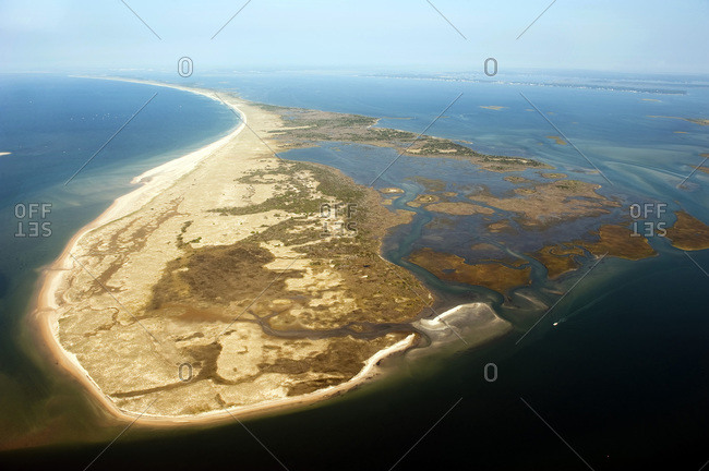 Aerial view of Shackleford Banks, Beaufort, North Carolina. stock photo ...