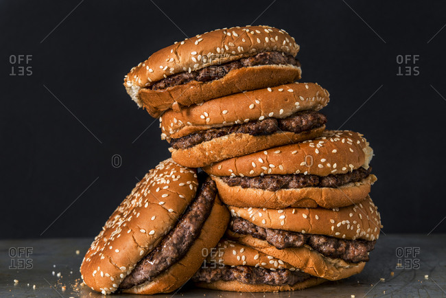burger layers stock photos - OFFSET