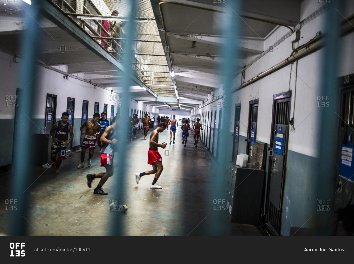 Bangkok, Thailand - November 6, 2014: Inmates exercise outside of their ...