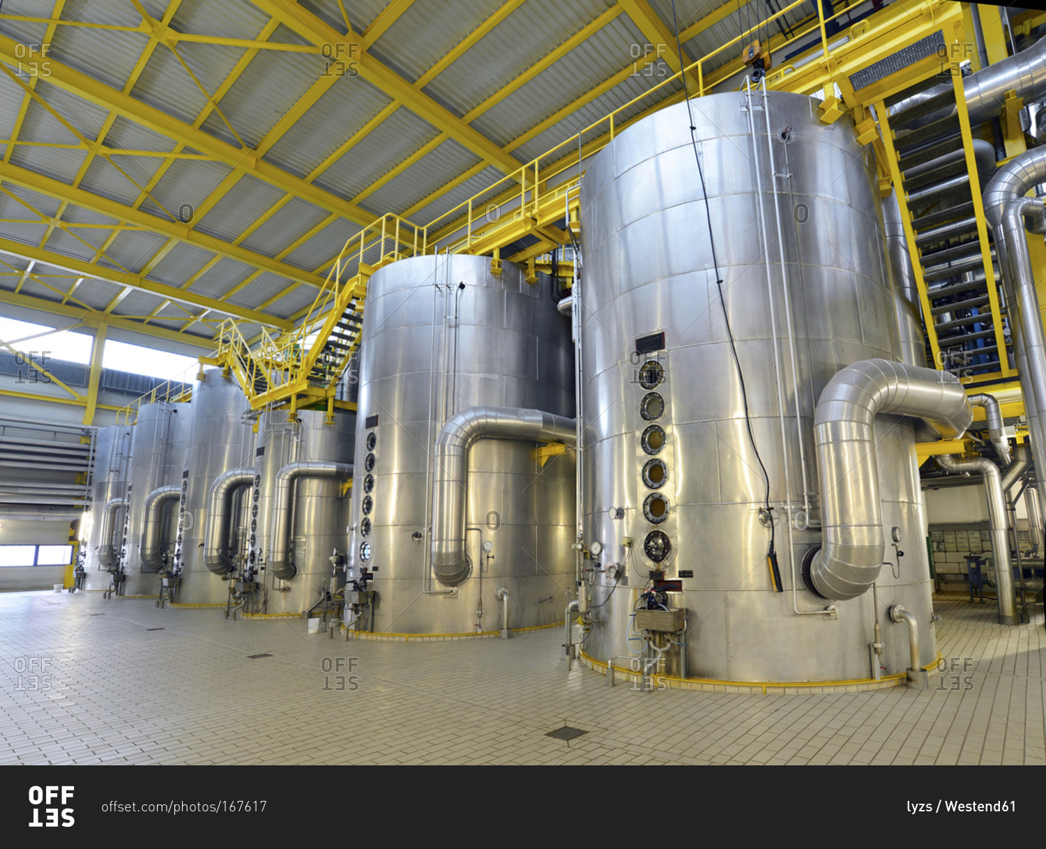 Vacuum pans in a sugar mill stock photo - OFFSET
