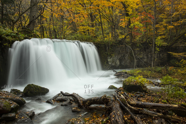 Viewv of the Choushi Ohtaki waterfall in Japan - Stock Image - Everypixel