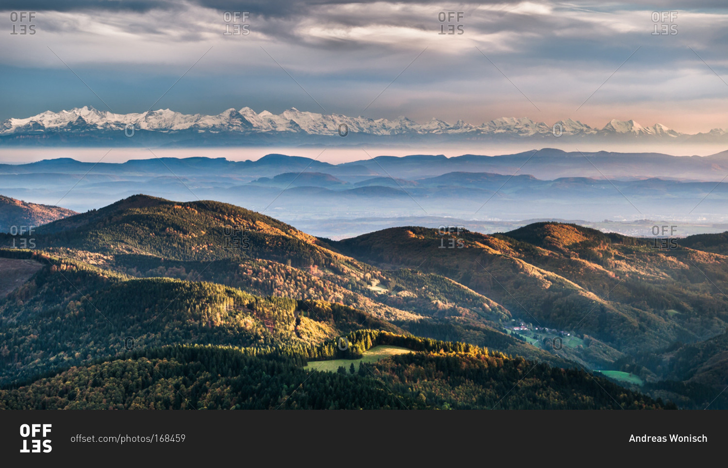 Black Forest Alps View Panorama stock photo - OFFSET