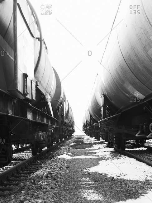 Parked up container trains - Stock Image - Everypixel