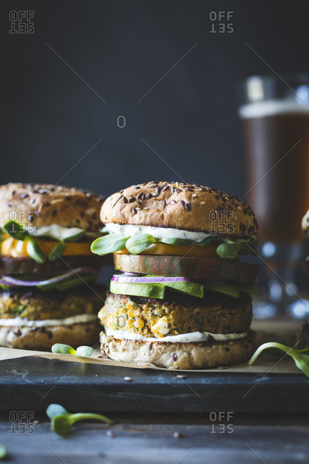 burger layers stock photos - OFFSET