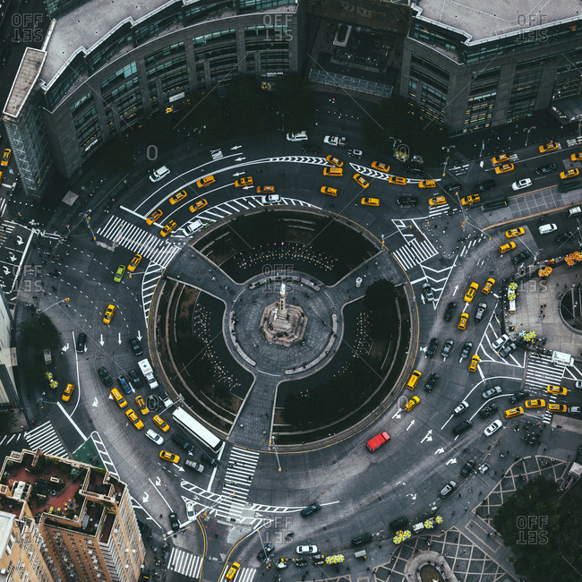 The Columbus Circle roundabout in Manhattan, New York City, NY stock ...