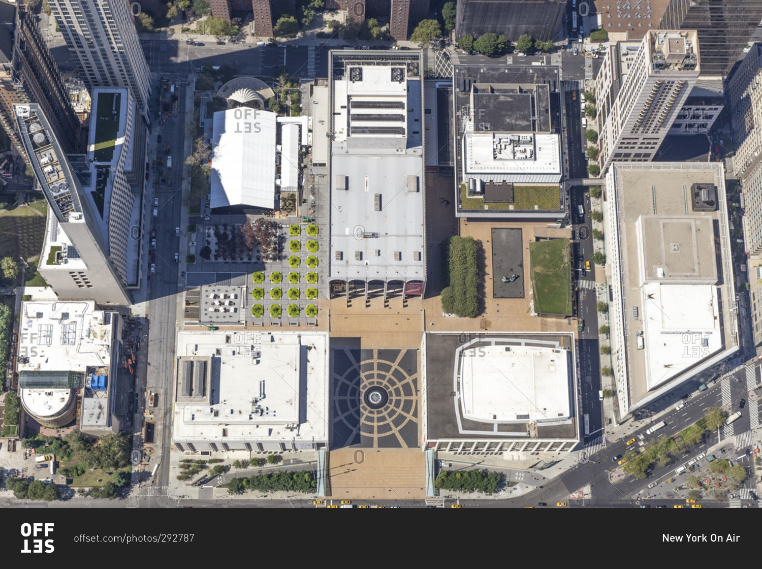 Aerial view of the Lincoln Center, Manhattan, New York, NY stock photo ...