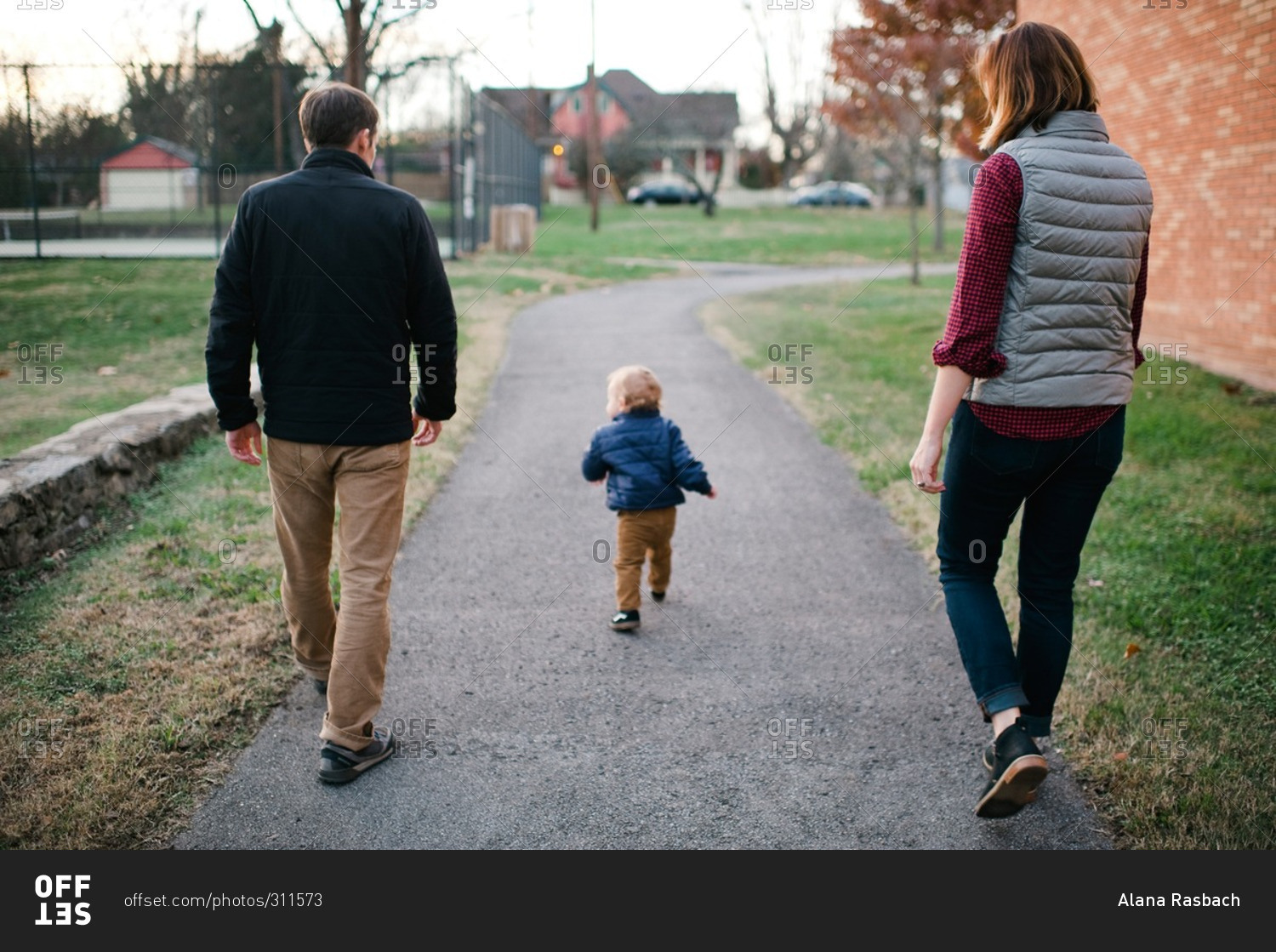 Mother And Son Walking