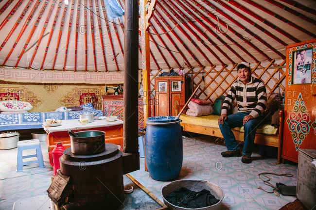 Traditional Mongolian Yurt Interior