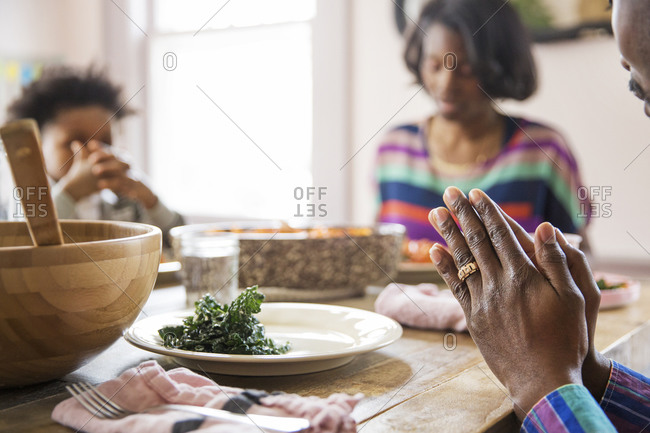 African American Family Praying