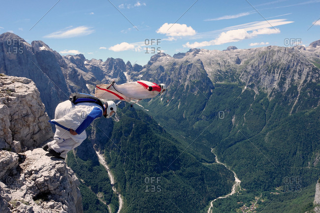Base Jumping Off Of Mountain