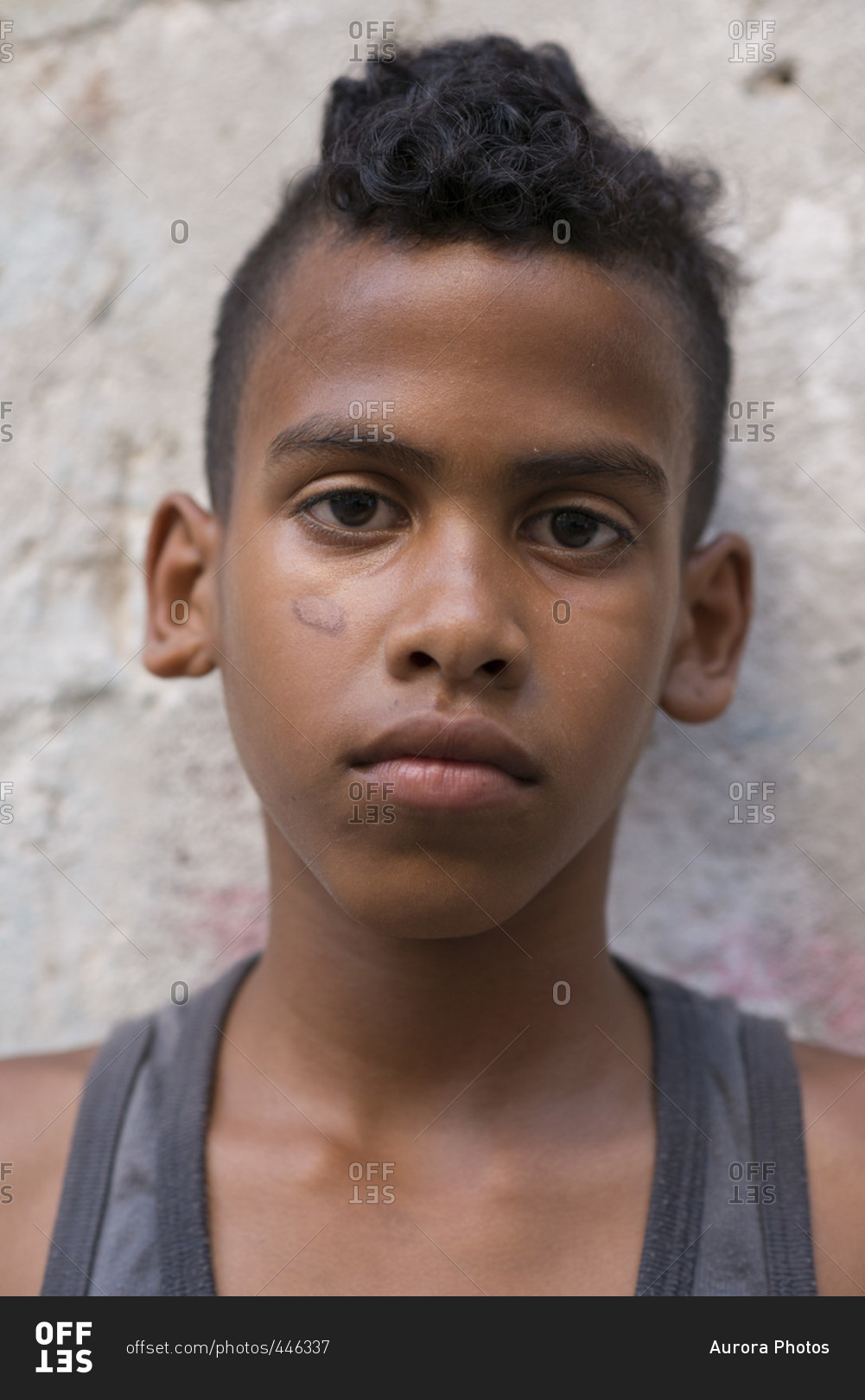 Old Havana, La Habana, Cuba - April 24, 2014: Portrait of a serious ...