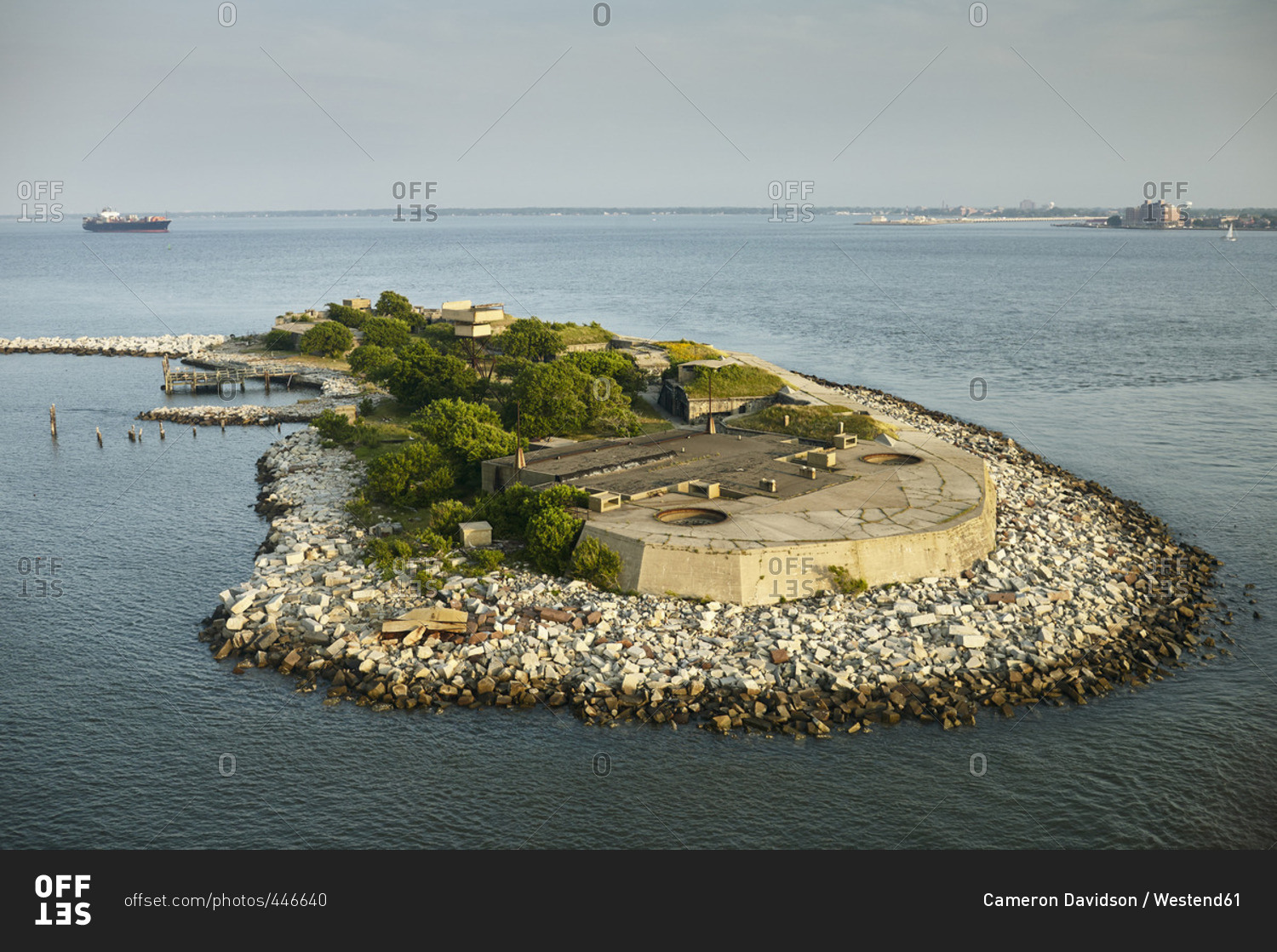 USA- Virginia- Aerial photograph of Fort Wool on Rip Rap Island in the ...
