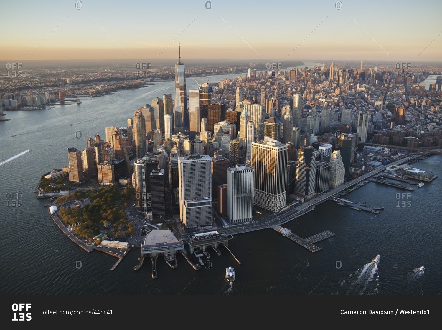 USA- New York- Aerial photograph of New York City and Manhattan Island ...