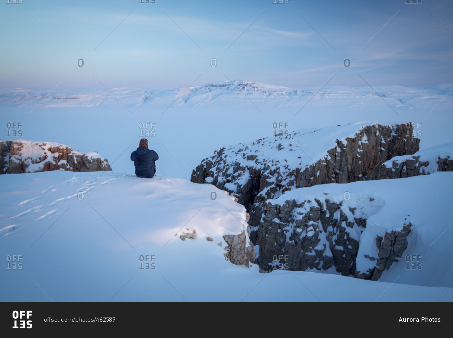 Mountain Cliff Edge Snow