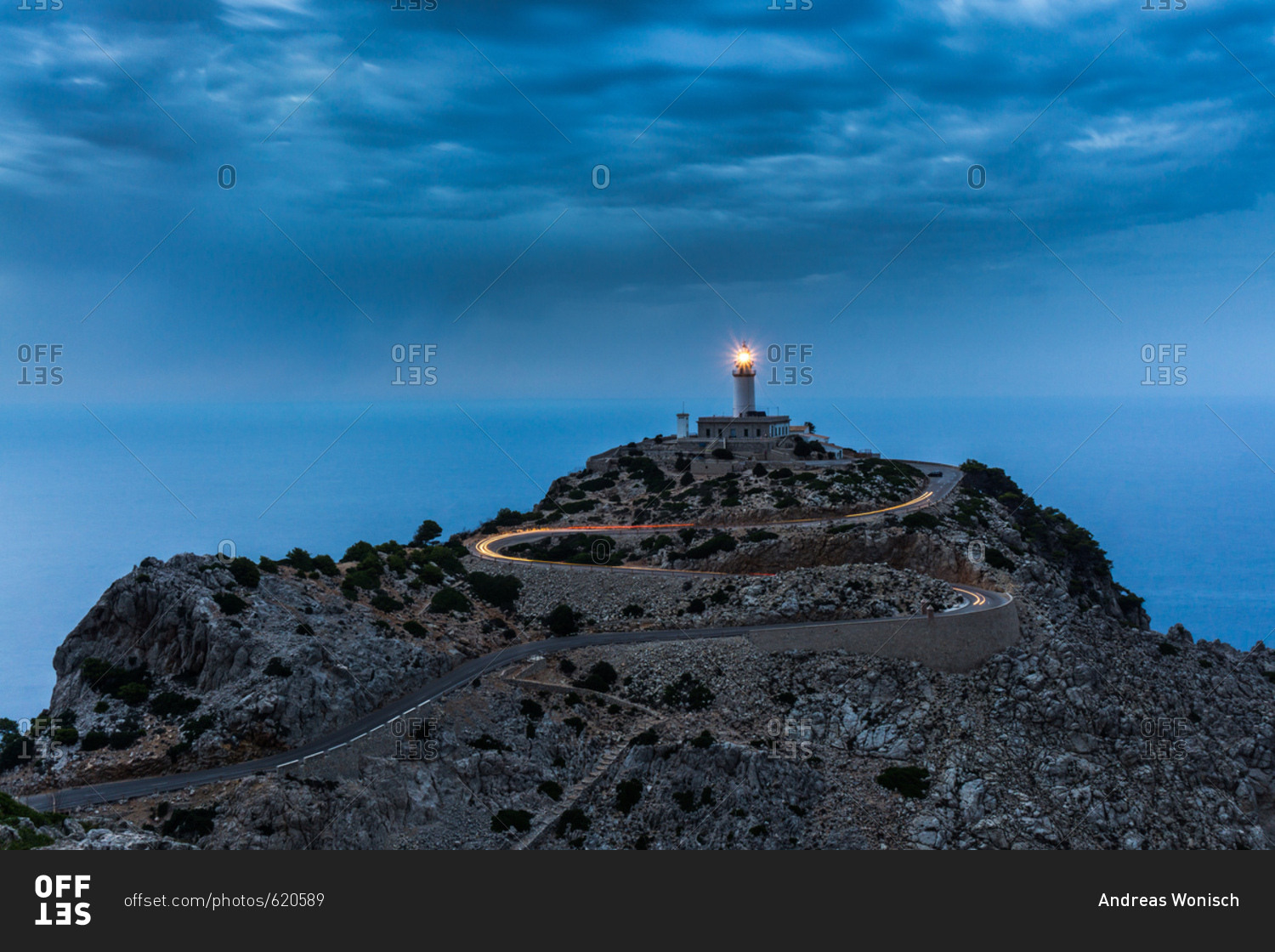 Cap de Formentor Lighthouse on the Spanish island of Majorca stock ...