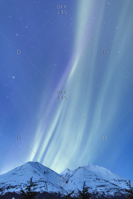 Blue And Purple Aurora Borealis