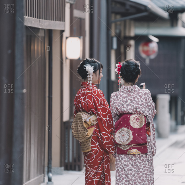 Traditional Japanese Kimonos Back View