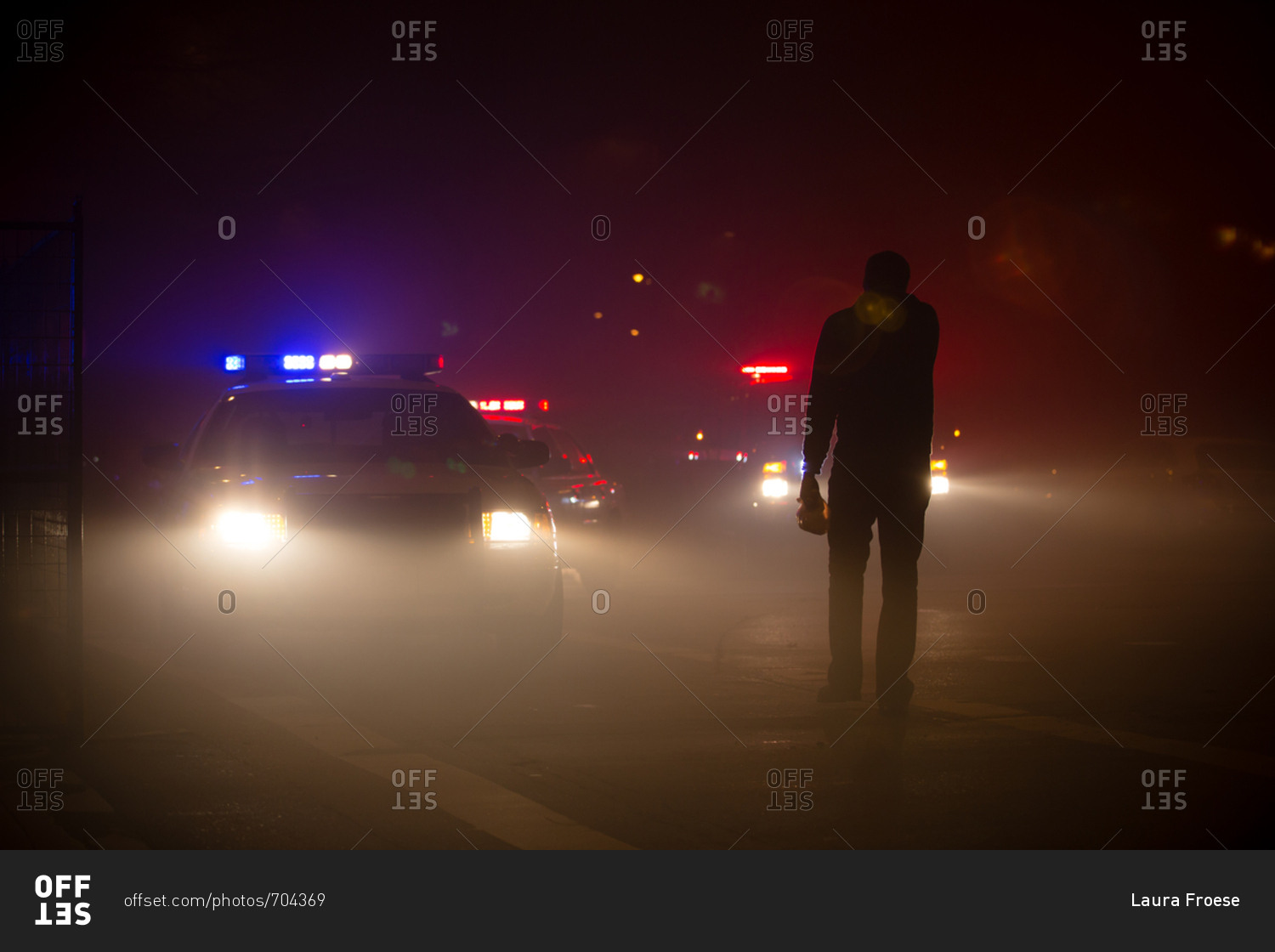 Police Cars At Night