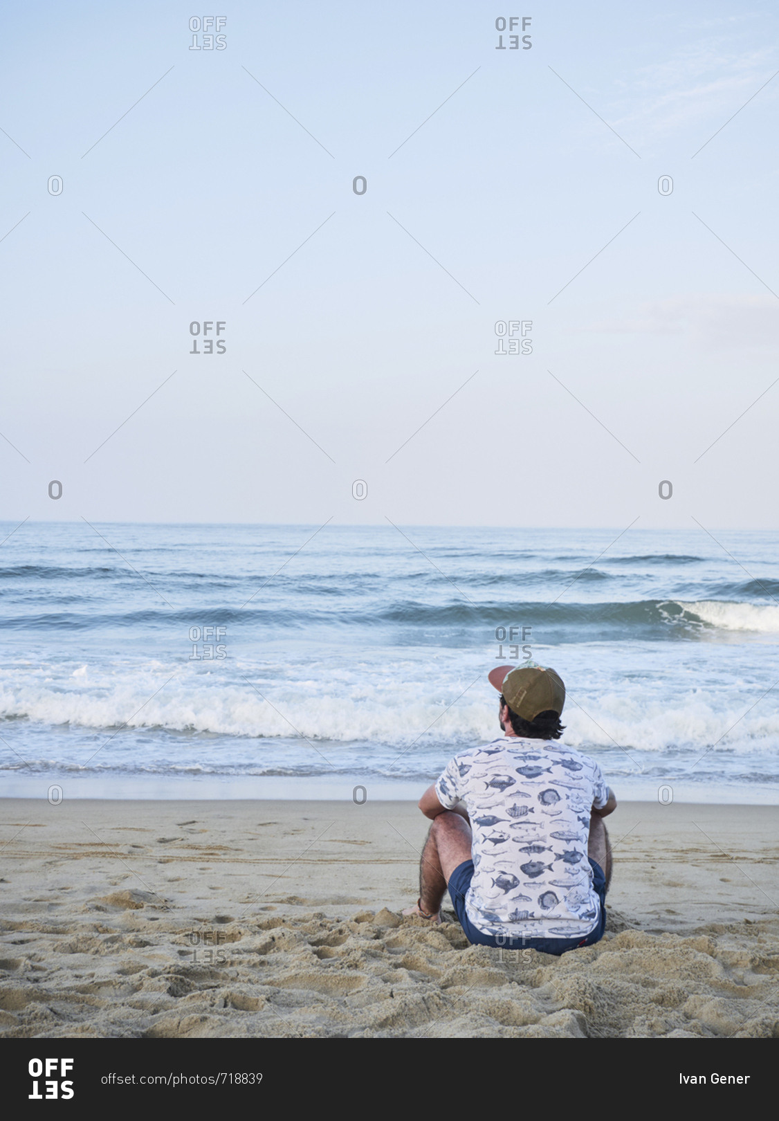 Alone At Seashore Sunset