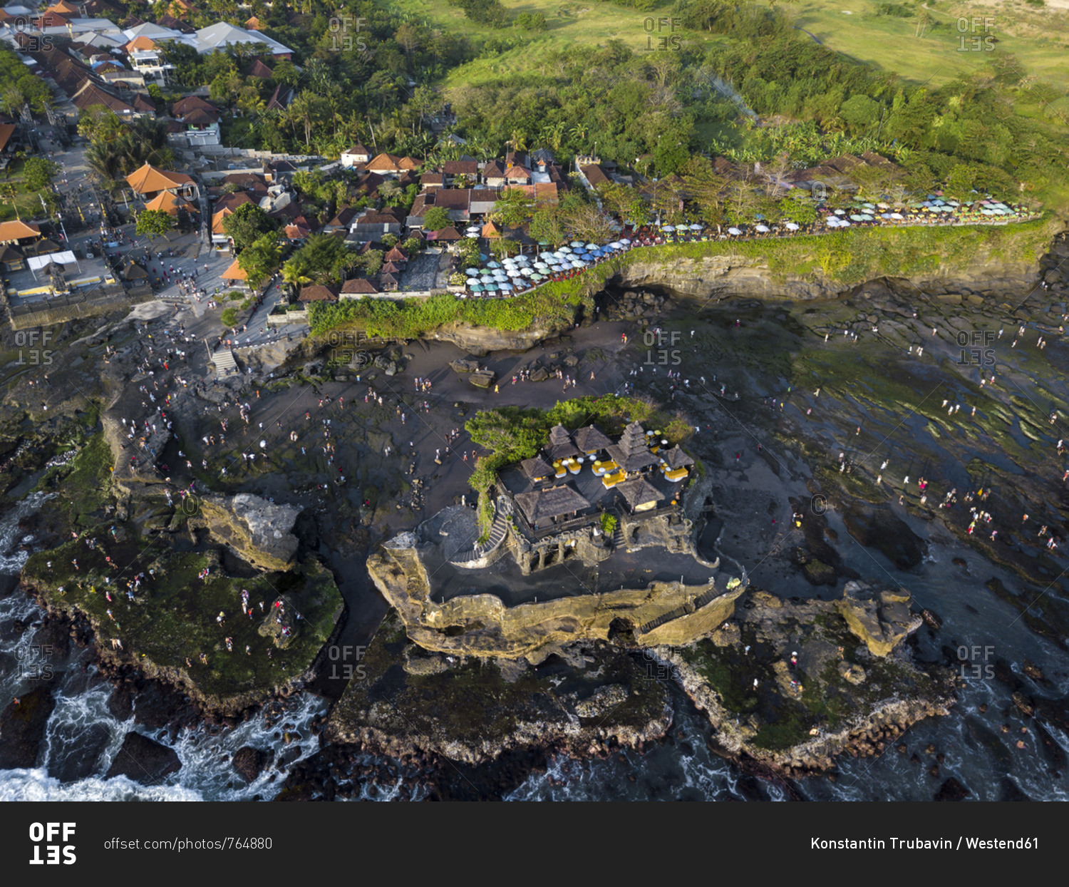 Indonesia- Bali- Aerial view of Tanah Lot temple - Stock Image - Everypixel