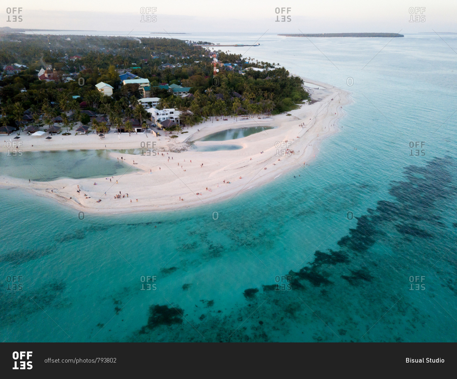 Aerial view of Santa Fe Beach, Bantayan Island, Cebu, Philippines stock ...