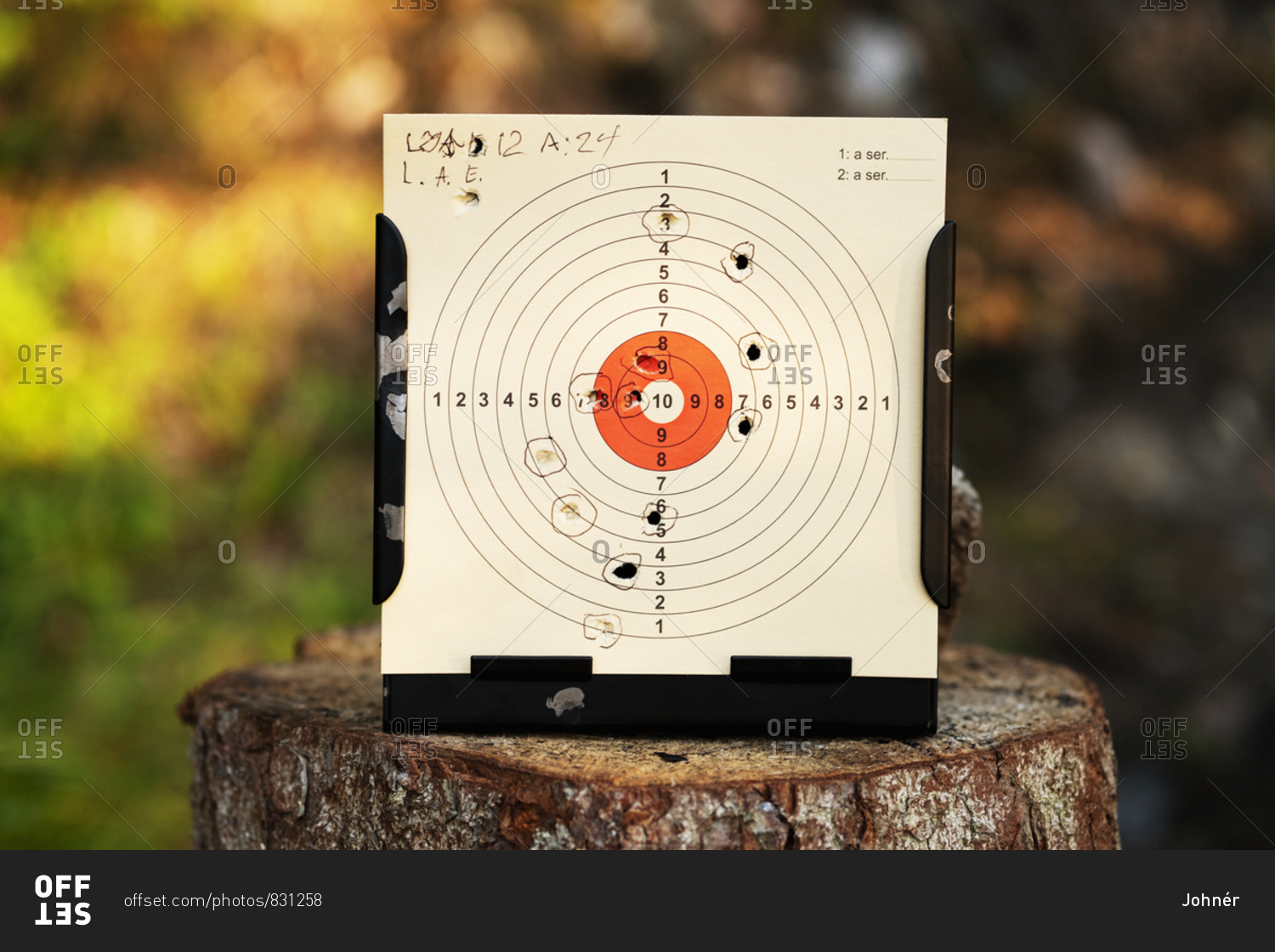 Bullet holes in shooting target - Stock Image - Everypixel