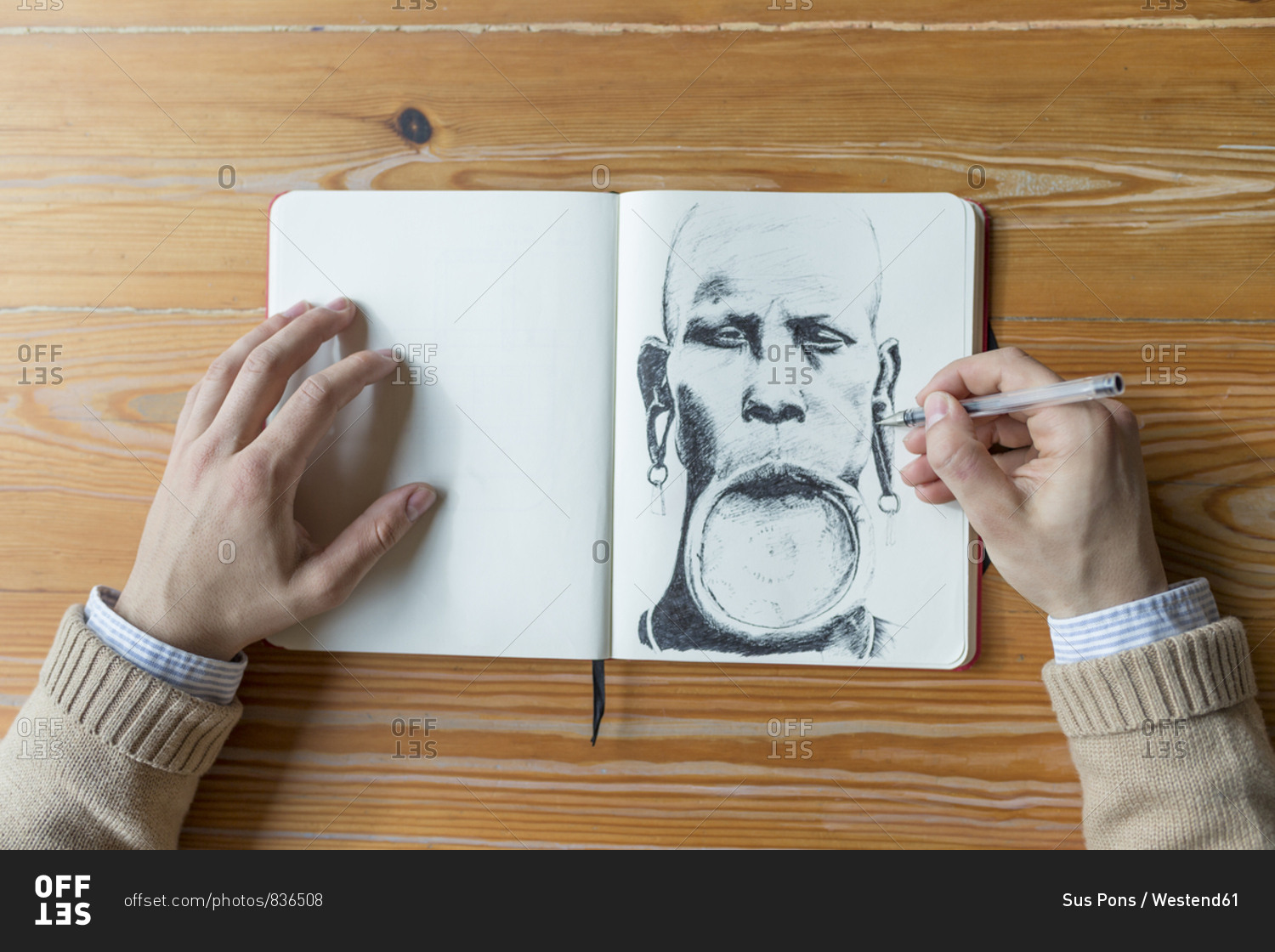Man Painting An African With Lip Plate Stock Image Everypixel man-painting-an-african-with-lip-plate-stock-image-everypixel