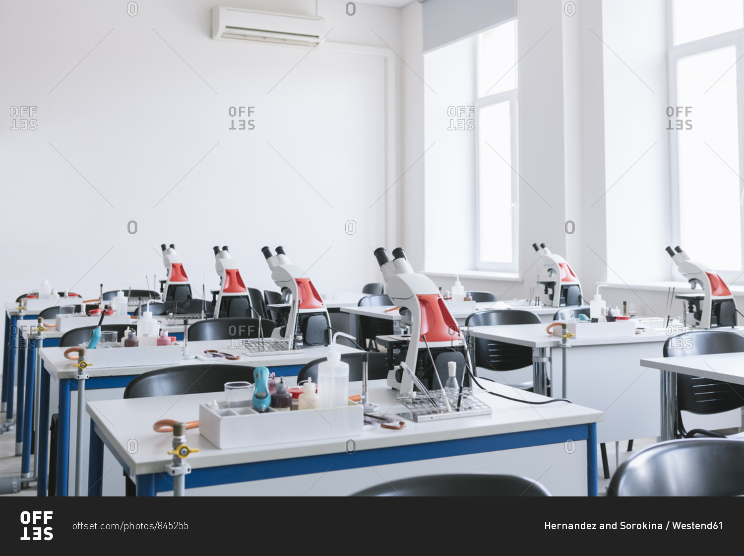 Interior of a science lab classroom stock photo - OFFSET