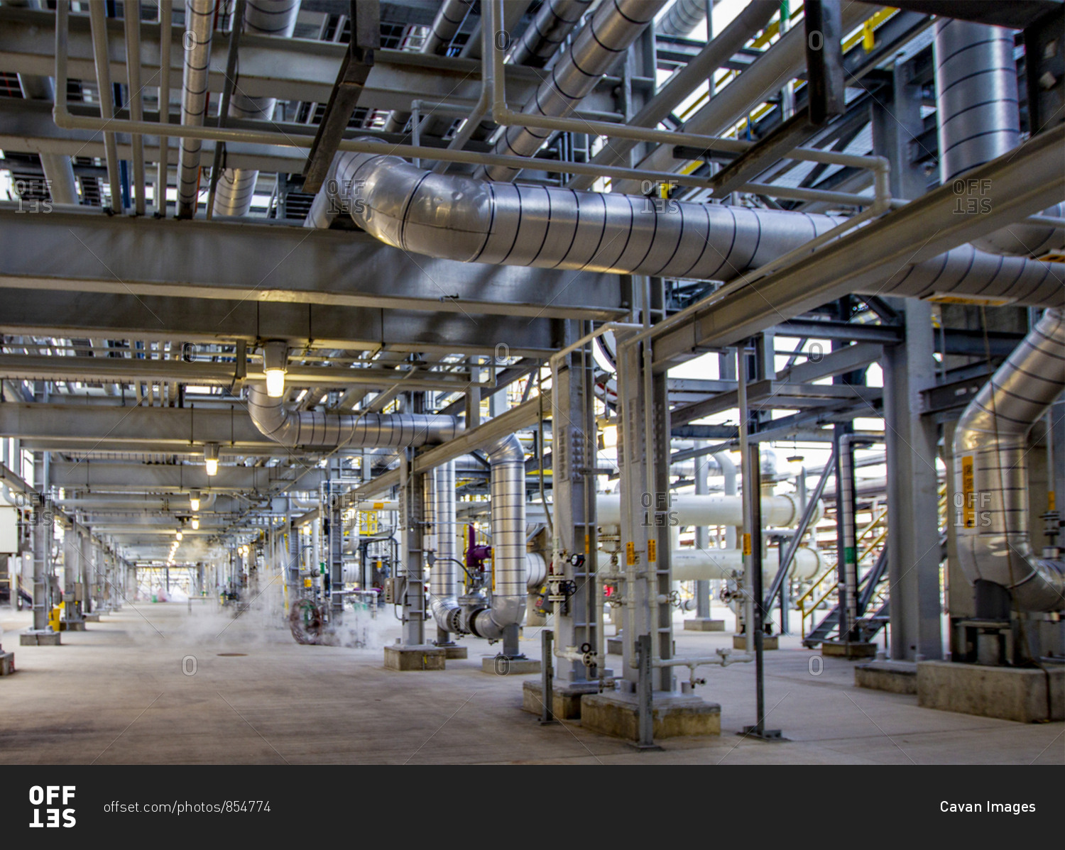 Pipe racks in a refinery stock photo - OFFSET