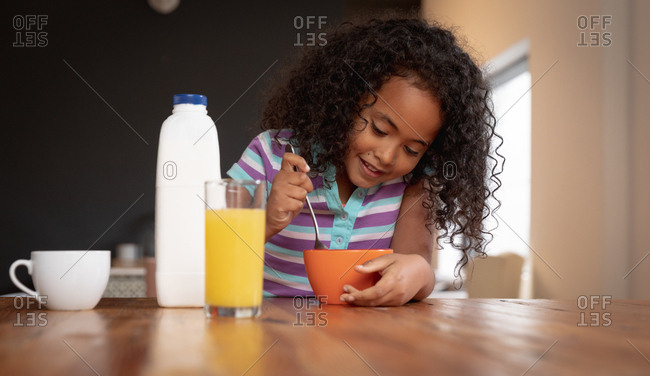 Black Child Eating Breakfast