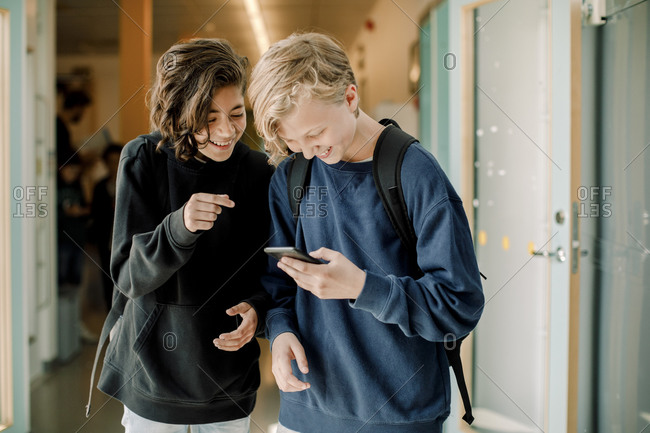 Two Middle School Students Talking