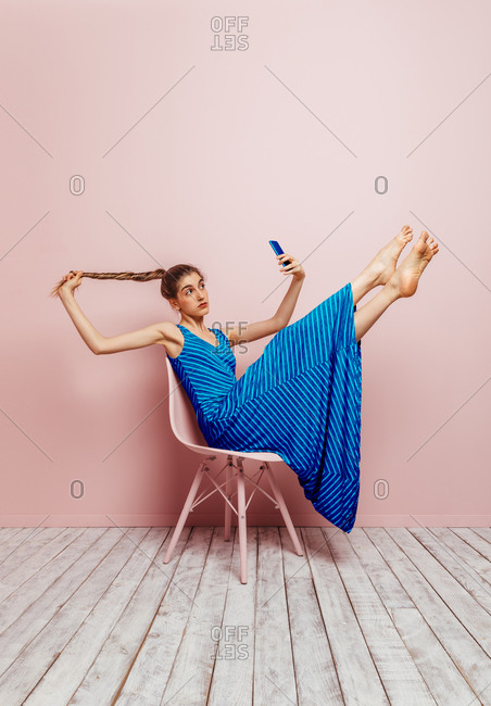 Models On Chairs Side View