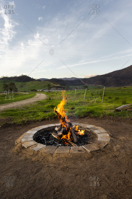 Daytime Bonfire On Beach