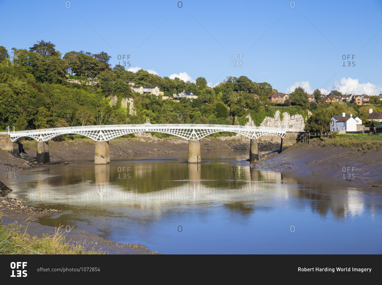 Bridge over River Wye, Border crossing of Gloucestershire, England and ...