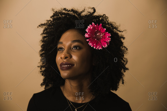 Flowers In Curly Hair