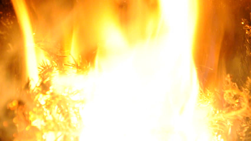 Closeup of Roaring Fire with Stock Footage Video (100% Royalty-free ...