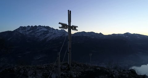 zoom out view wooden cross fluttering Stock Footage Video (100% Royalty ...